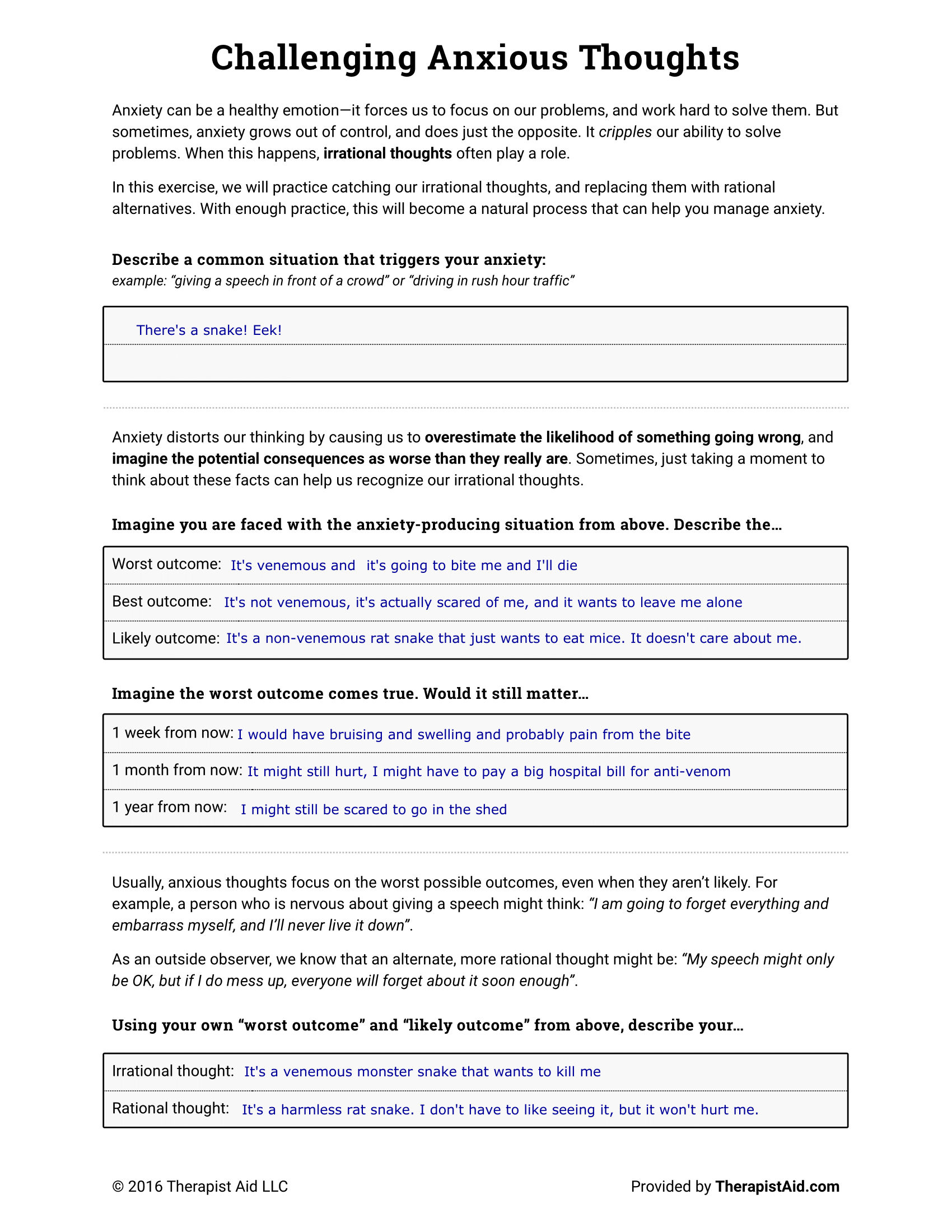Two Worksheets To Help Adults With Disabilities Overcome Anxiety Reif Two Worksheets To Help Adults With Disabilities Overcome Anxiety Reif